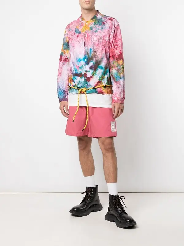 ROMEO HUNTE Crinkled Drawstring-waist Shorts - Pink