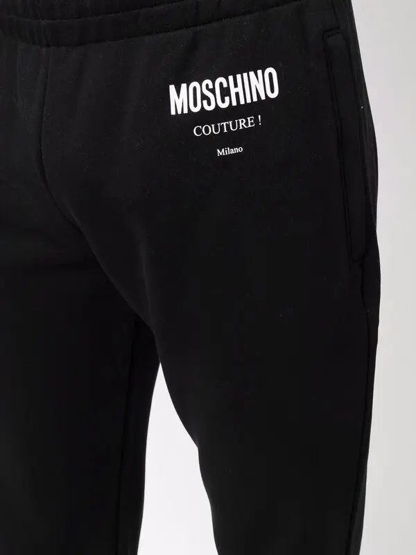 Moschino Logo-print Slim-cut Track Pants - Black