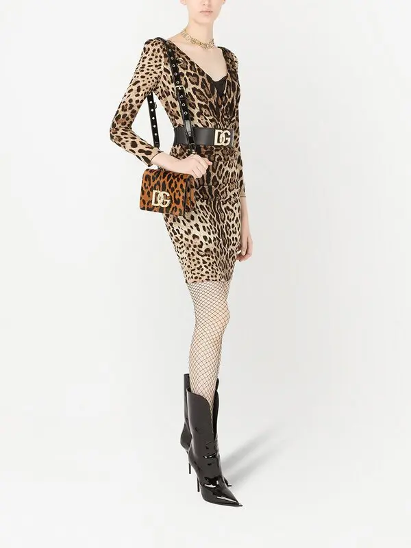 Dolce & Gabbana Leopard-print Mini Dress - Neutrals