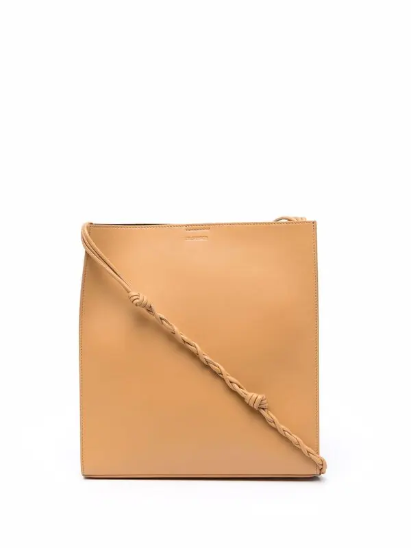 JIL SANDER Tangle Embossed-logo Leather Bag - Neutrals