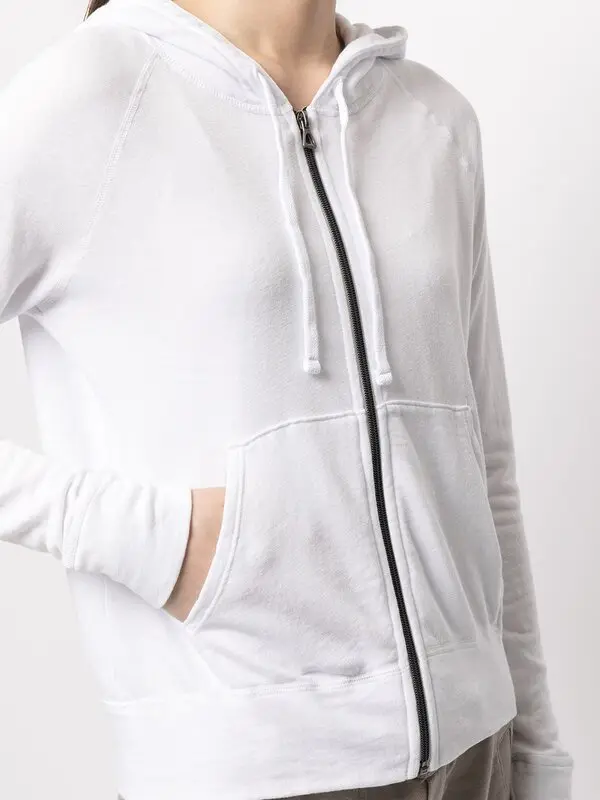 JAMES PERSE Zipped Drawstring Hoodie - White