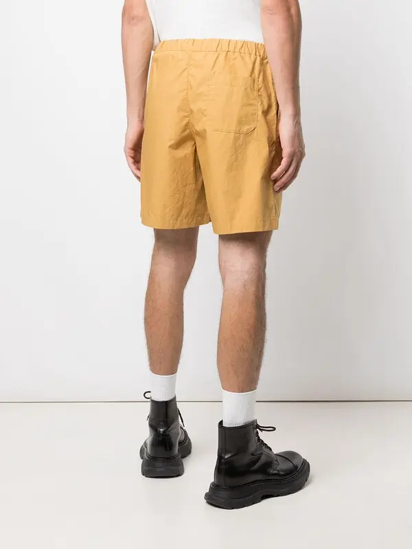 ROMEO HUNTE Crinkled Drawstring-waist Shorts - Yellow