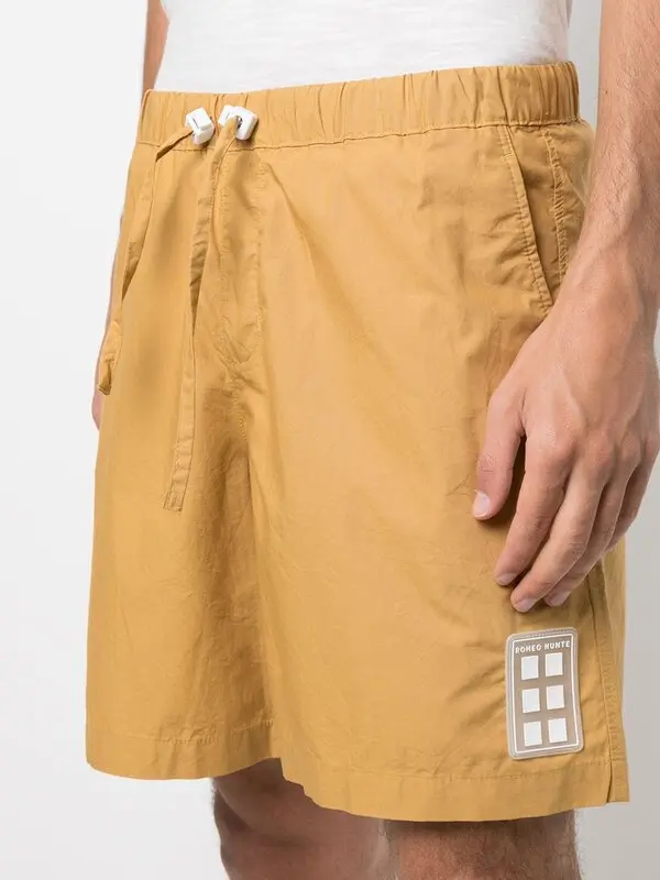 ROMEO HUNTE Crinkled Drawstring-waist Shorts - Yellow