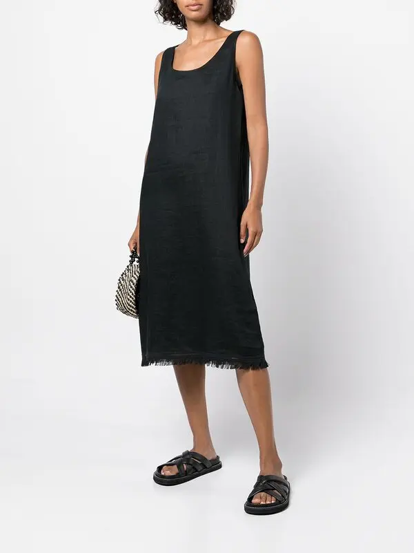 theory black linen dress Theory Black Linen Blend Collared Shift Dress Size 6  Made in USA