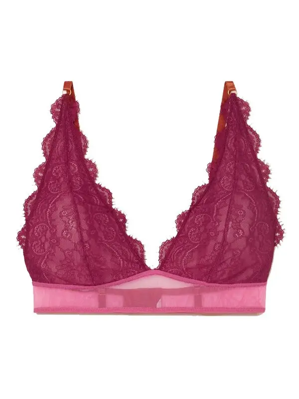 DORA LARSEN Kiran Lace And Stretch-tulle Soft-cup Triangle Bra