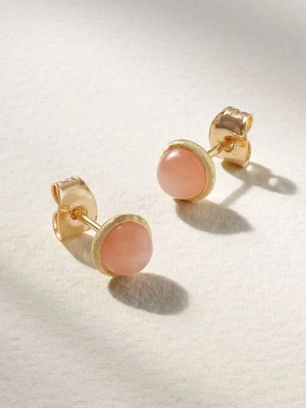 OLE LYNGGAARD COPENHAGEN Lotus 18-karat Moonstone Stud Earrings - Gold
