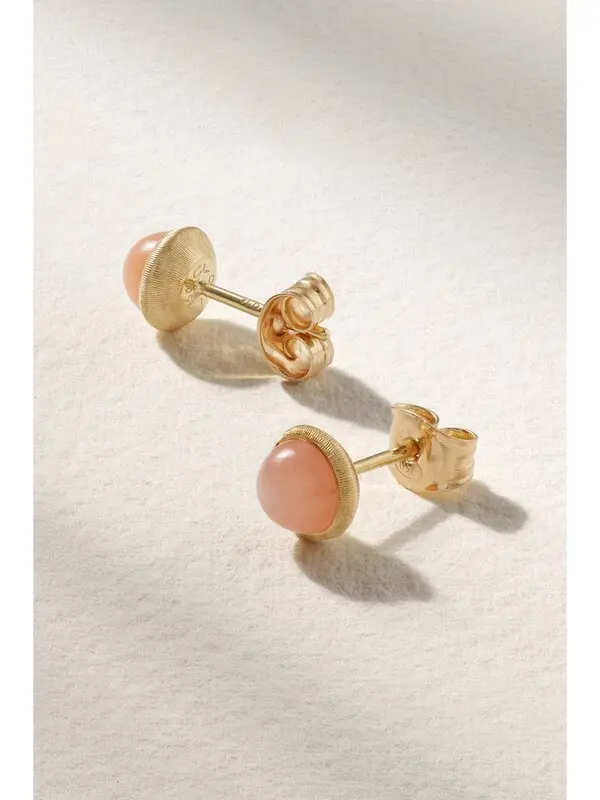 OLE LYNGGAARD COPENHAGEN Lotus 18-karat Moonstone Stud Earrings
