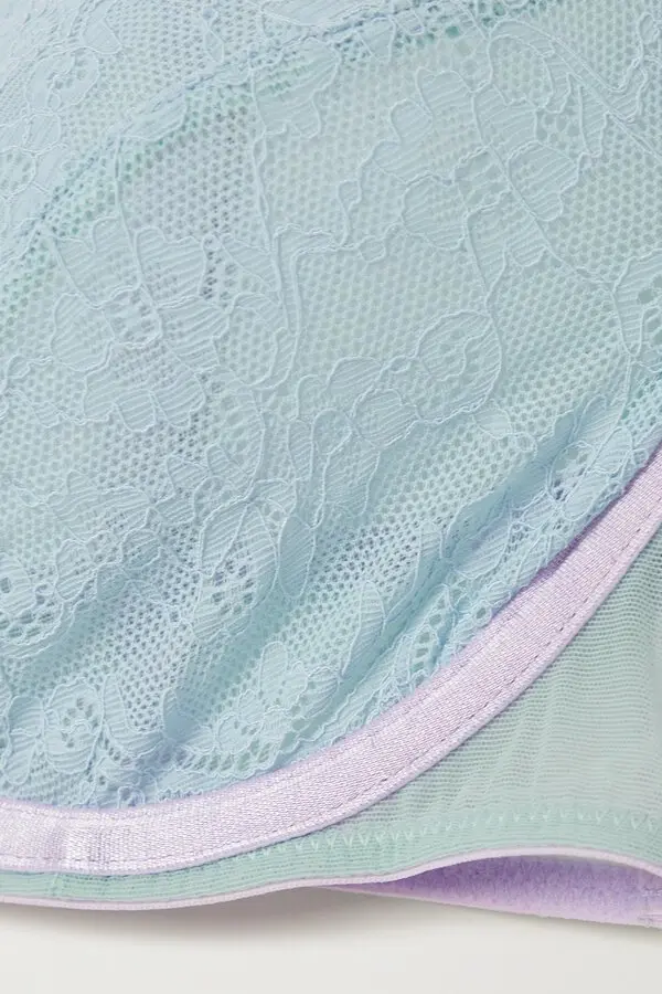 DORA LARSEN Lauren Satin-trimmed Lace And Stretch-tulle Underwired Bra