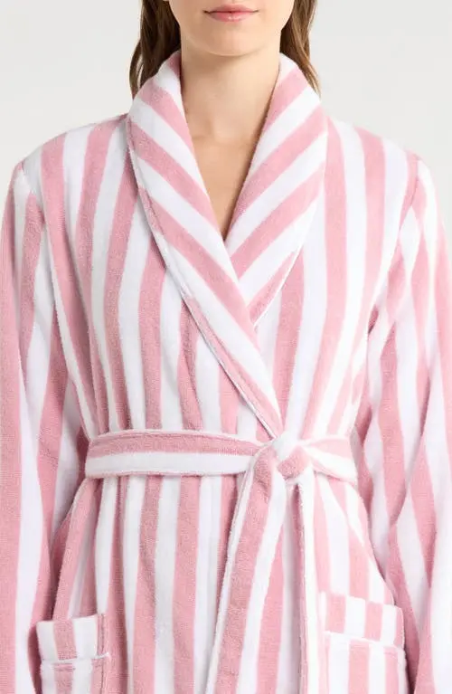 Nordstrom Hydro Cotton Terry Robe - Pink Stripe