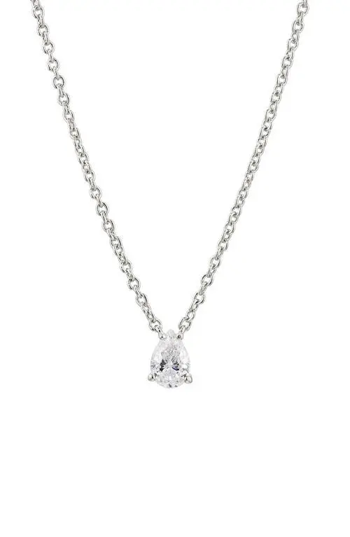 Nadri Pear Cubic Zirconia Pendant Necklace - Rhodium
