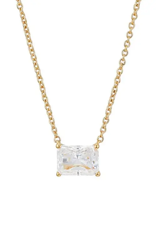 Nadri Modern Luv Large Emerald Cut Cubic Zirconia Pendant Necklace - Gold