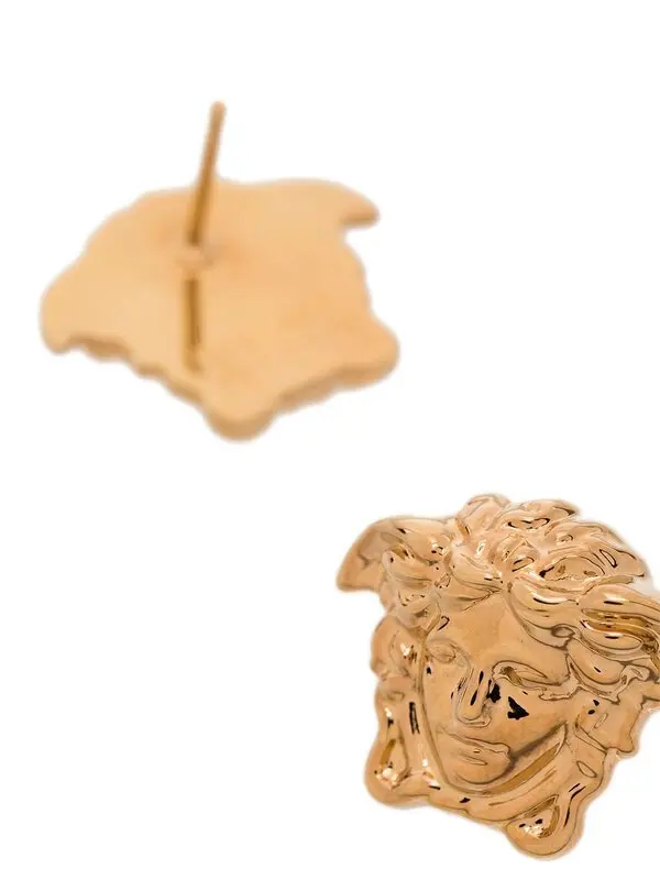 Versace Medusa Stud Earrings In Gold - 10% Off | Editorialist
