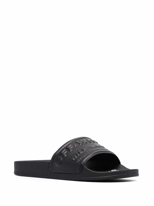 Off-White Embossed Logo Pool Slides