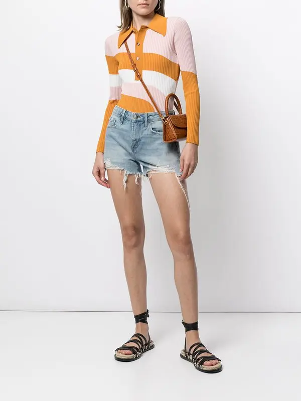 FRAME Distressed Denim Shorts