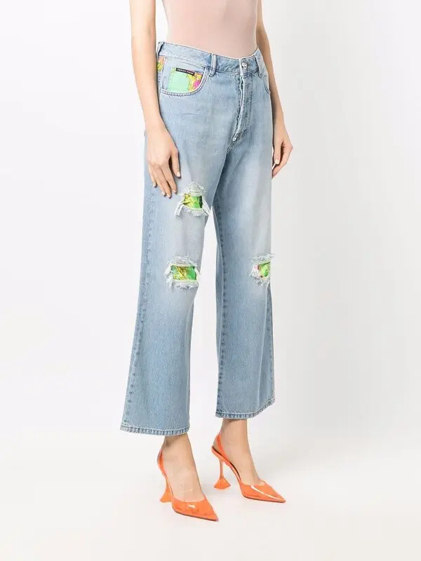 Philipp Plein Distressed Cropped Jeans