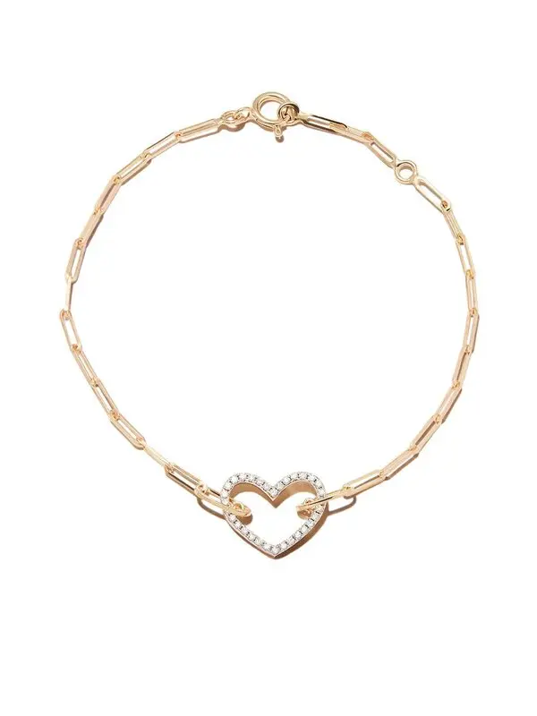 Yvonne Léon 18kt Yellow Petit Coeur Diamond Bracelet - Gold