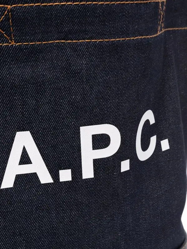 A.p.c. Denim Logo Tote Bag