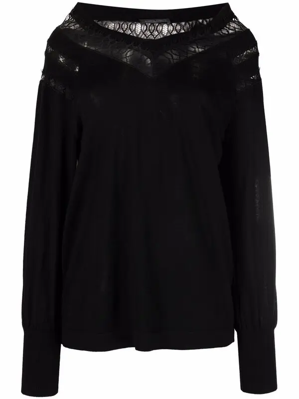 Alberta Ferretti Mesh-insert Knitted Top