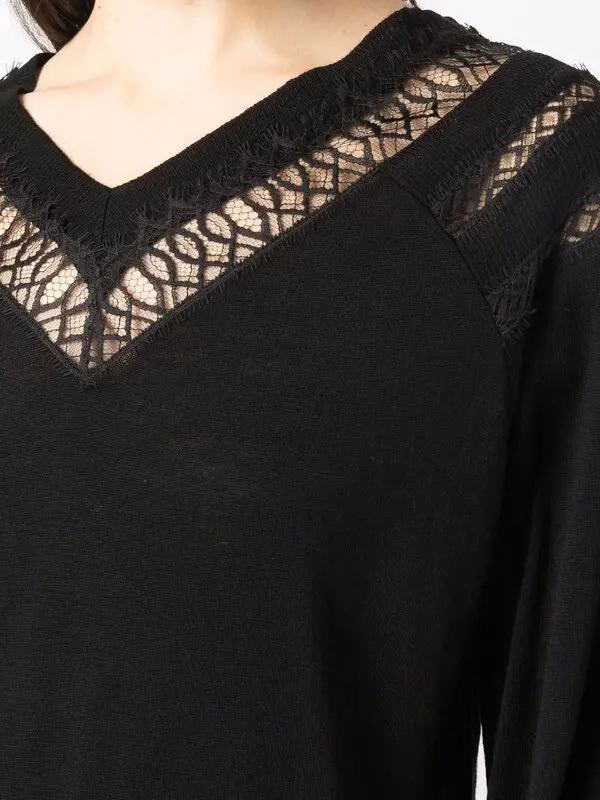 Alberta Ferretti Mesh-insert Knitted Top