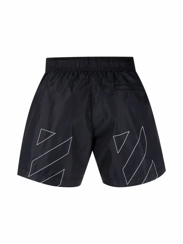 Off-White Diagonal Stripe Swimming Shorts