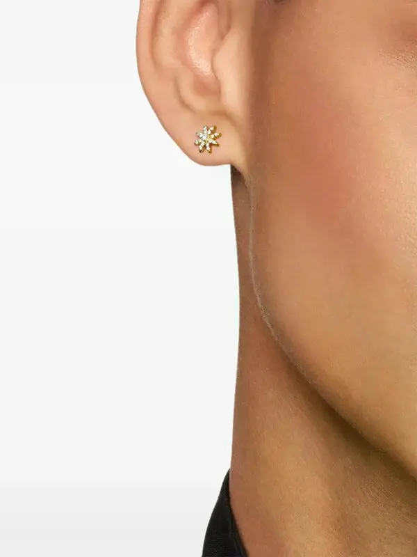 David Yurman 18kt Yellow Petite Starburst Diamond Stud Earrings - Gold