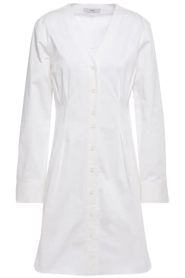 tibi pleated mini dress Tibi silk green printed pleated mini dress