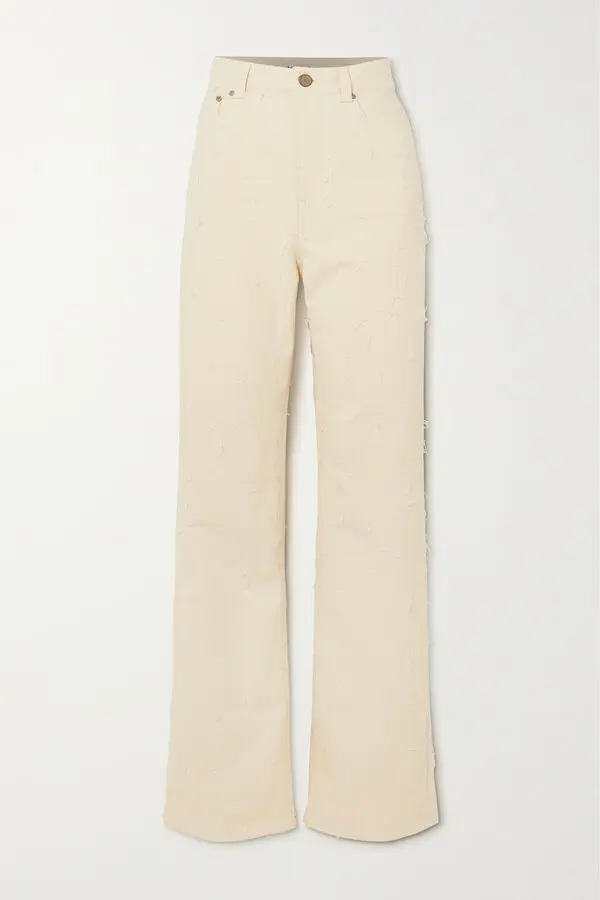 Acne Studios Distressed High-rise Straight-leg Jeans