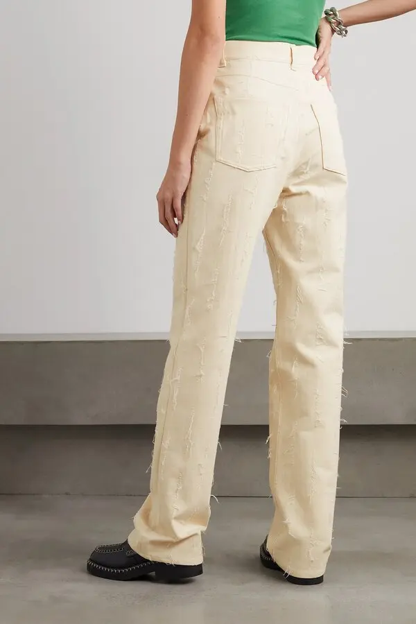 Acne Studios Distressed High-rise Straight-leg Jeans