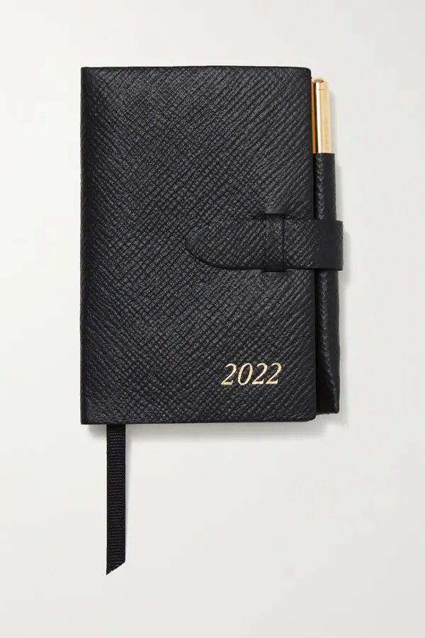 Smythson The Wafer 2022 Textured-leather Diary - Black