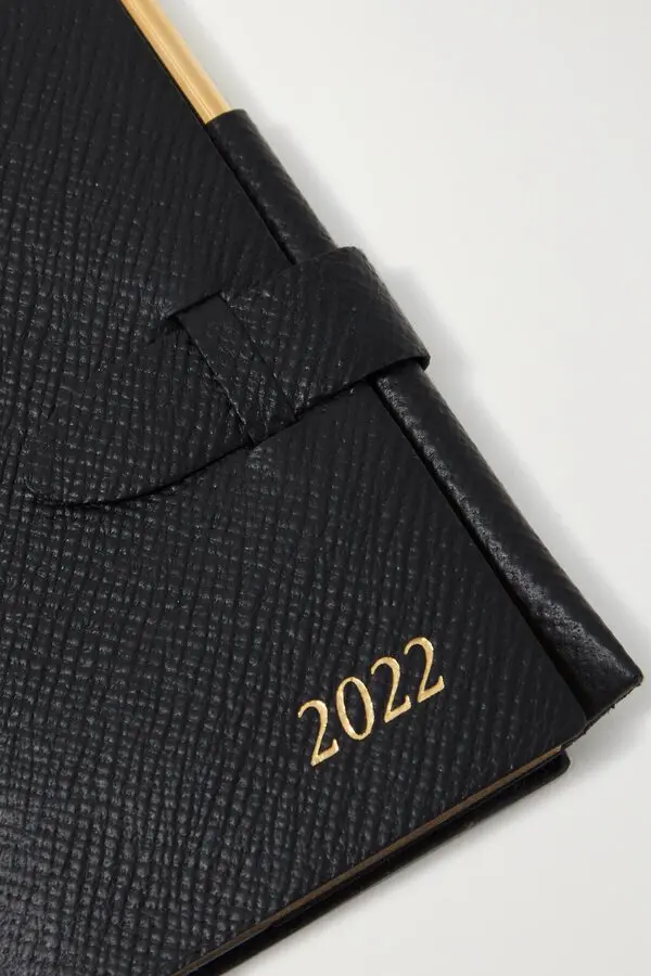 Smythson The Wafer 2022 Textured-leather Diary - Black