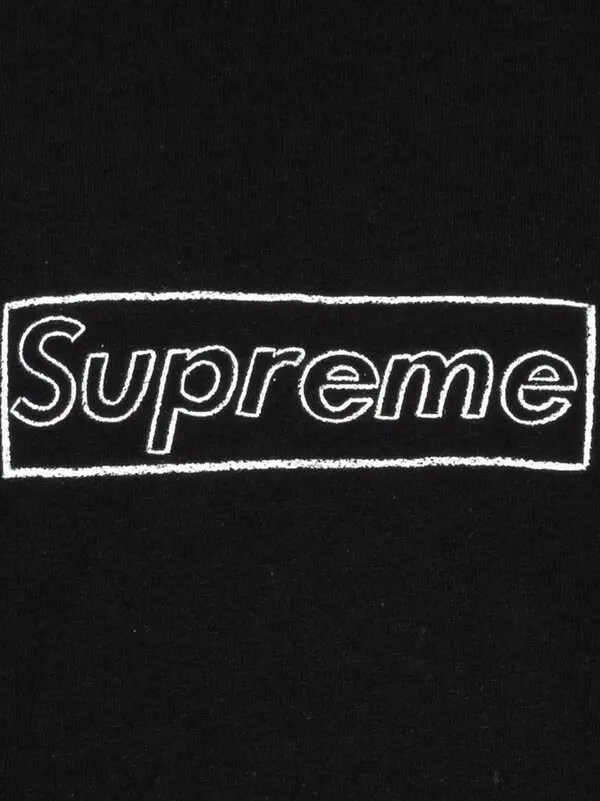 Supreme X Kaws Chalk Logo T-shirt - Black