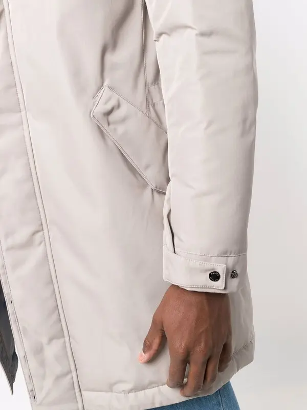 MOORER Hooded Coat With Tonal Stitching