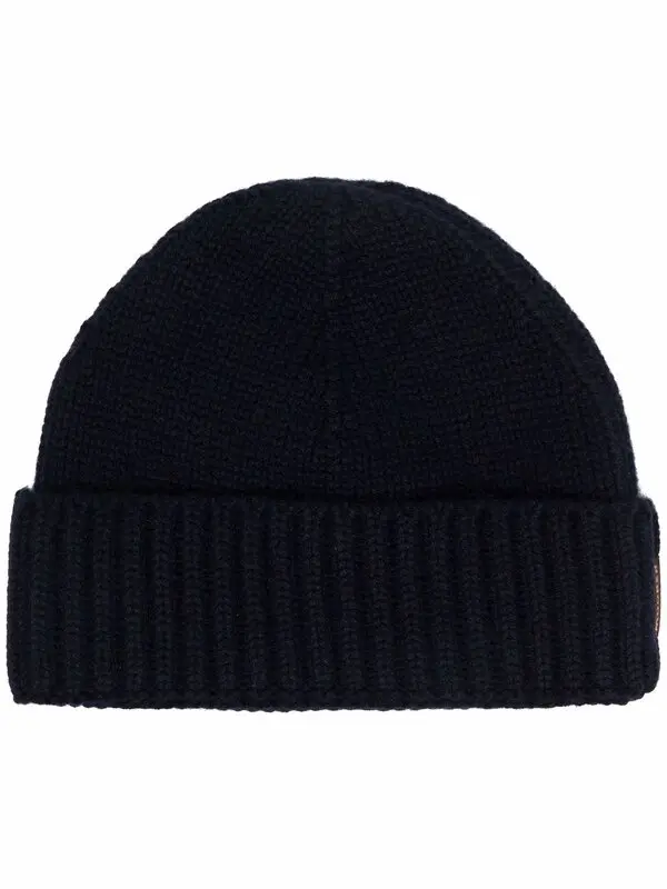MOORER Cashmere Knitted Beanie - Blue