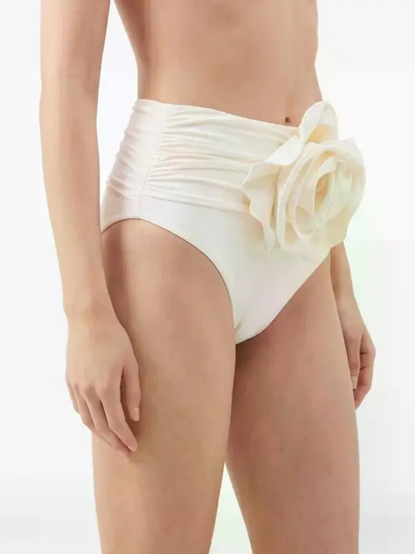 Magda Butrym Floral-appliqué Bikini Bottom - Neutrals
