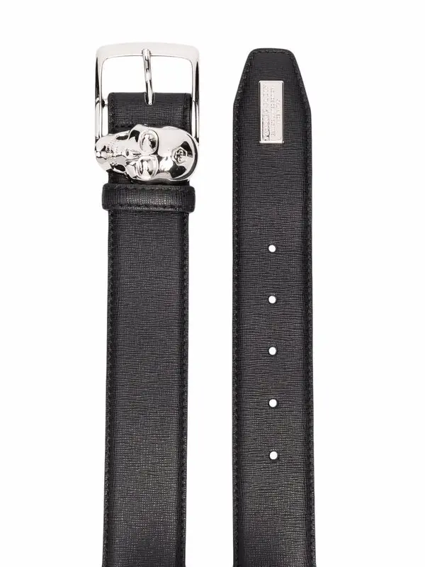 Philipp Plein Skull-appliqué Leather Belt - Black