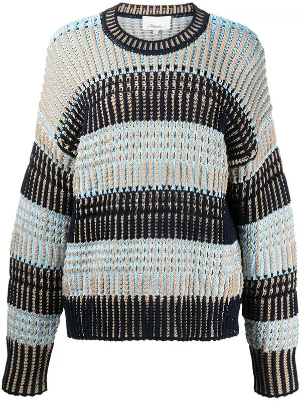 3.1 Phillip Lim Striped-knit Two-tone Jumper