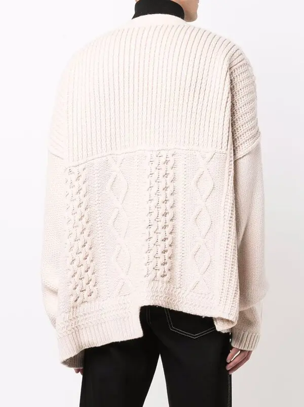 AMBUSH Patchwork-knit Cardigan - Neutrals