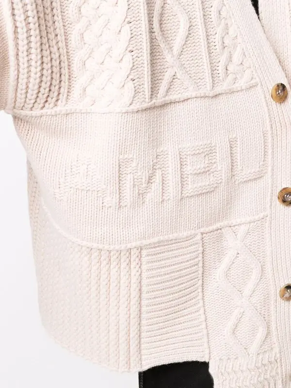 AMBUSH Patchwork-knit Cardigan - Neutrals