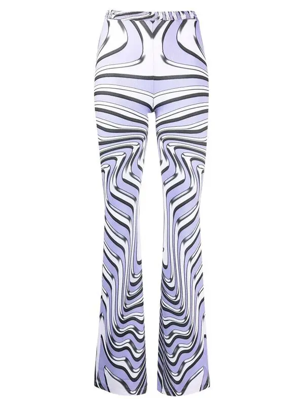 MAISIE WILEN Abstract-print Flared Trousers