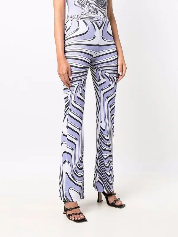 MAISIE WILEN Abstract-print Flared Trousers