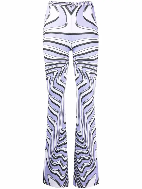 MAISIE WILEN Abstract-print Flared Trousers