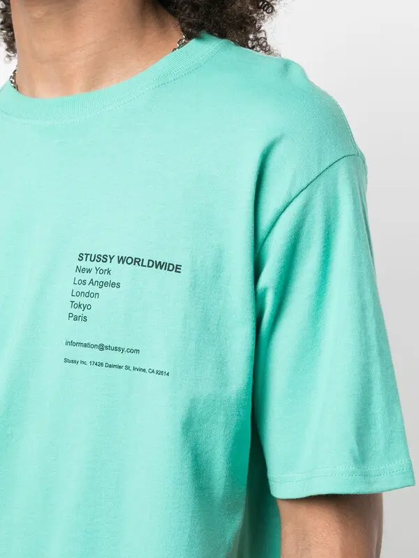 StüSsy Modern Leaders Slogan-Print T-Shirt - Green | Editorialist