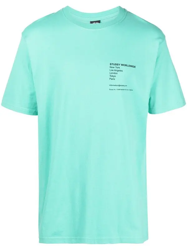 StüSsy Modern Leaders Slogan-Print T-Shirt - Green | Editorialist