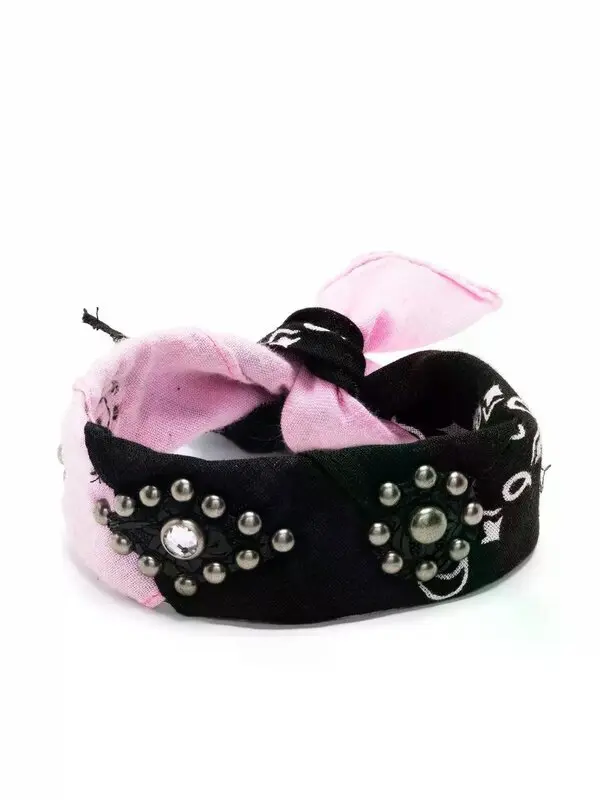 HTC LOS ANGELES Studded Bandana Bracelet - Black