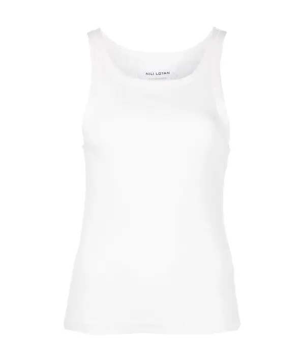 NILI LOTAN Ribbed Cotton Tank - White