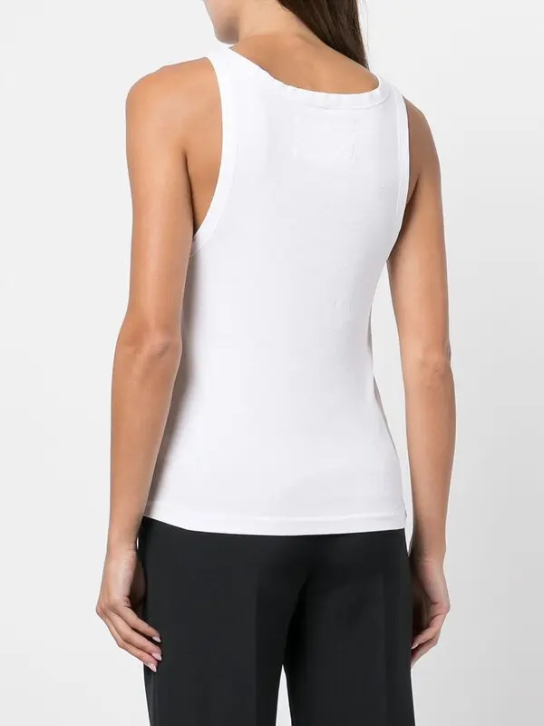 NILI LOTAN Ribbed Cotton Tank - White
