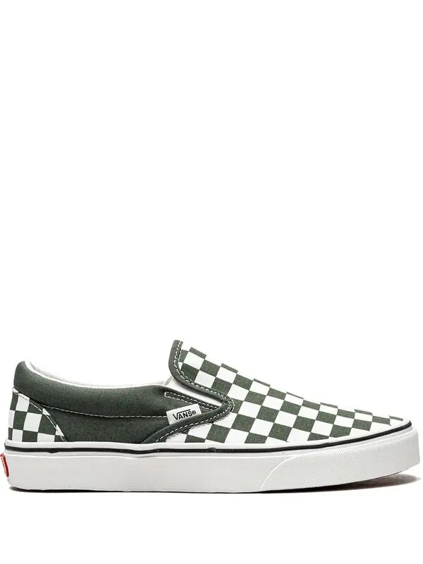 VANS Classic Slip-on Checkerboard Sneakers - Green