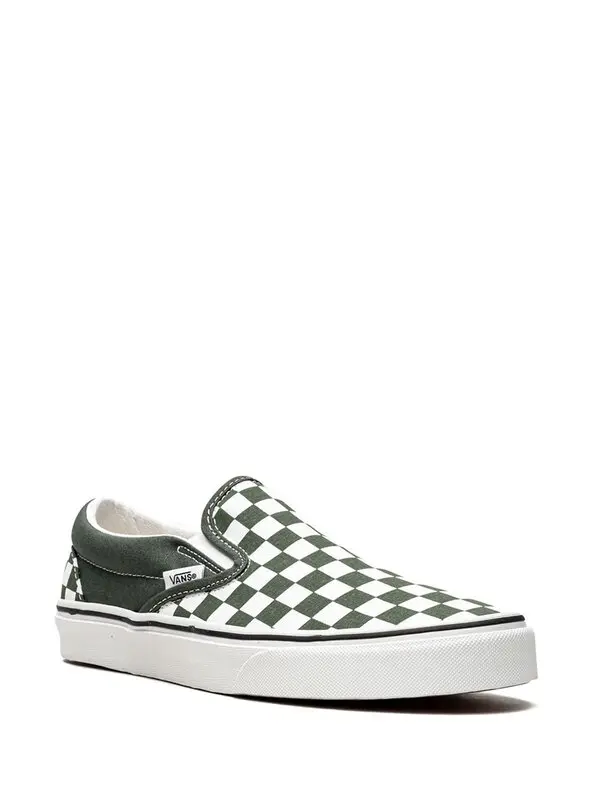 VANS Classic Slip-on Checkerboard Sneakers - Green