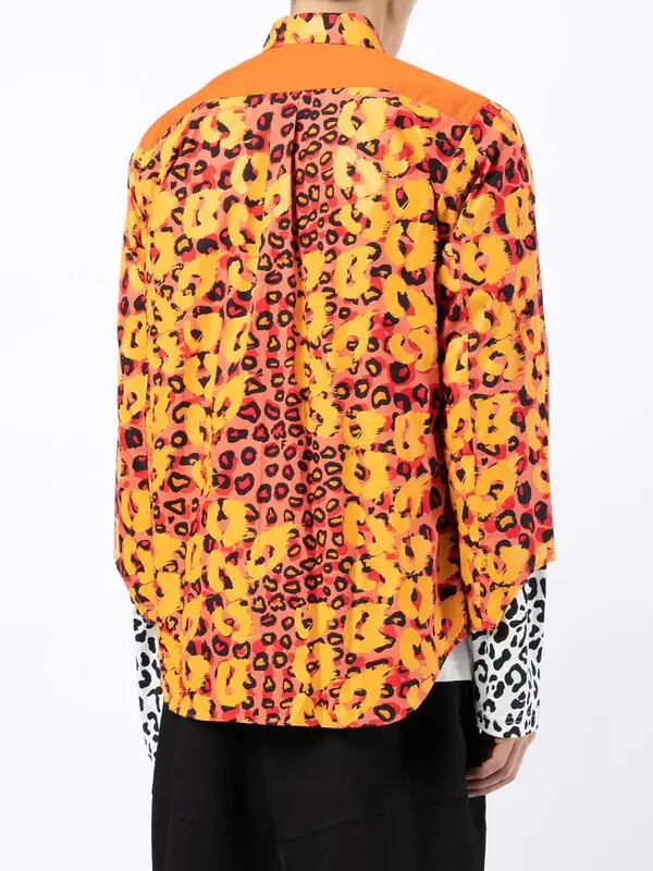 Comme Des Garçons X Filip Pagowski Print Cut-out Cuff Shirt