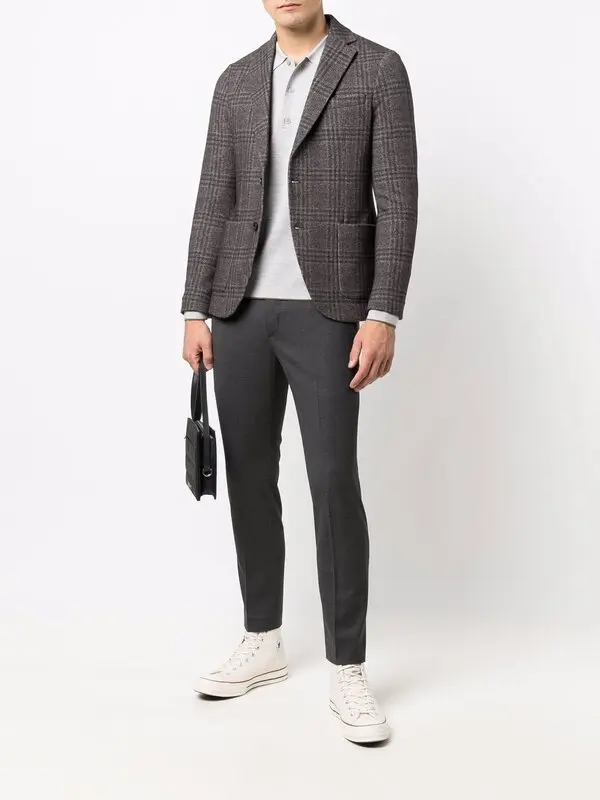 PT TORINO Pressed-crease Tailored Trousers - Grey